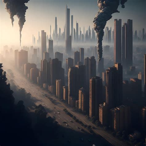 Contaminación Del Aire En La Ciudad Foto Premium