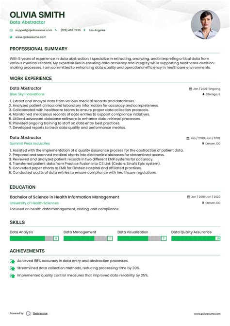10 Data Abstractor Resume Samples And Templates For 2025