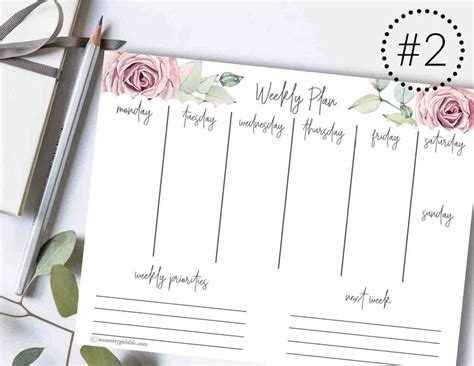 5 Free Printable Floral Weekly Planners To Crush Your Goals A