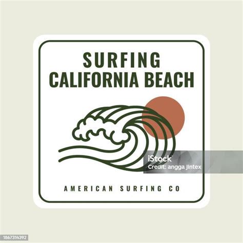 빈티지 서핑 테마 배지 디자인 벡터 일러스트 레이 션 스타일 티셔츠 인쇄 포스터 스티커 및 기타 용도 Surfing Event에 대한 스톡 벡터 아트 및 기타 이미지