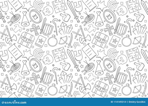 Vector Rpg Pattern Rpg Seamless Background Stock Vector Illustration