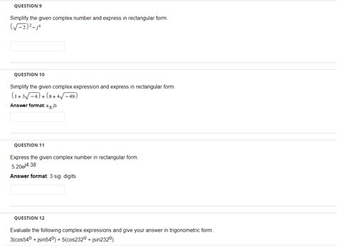 solved question 9 simplify the given complex number and
