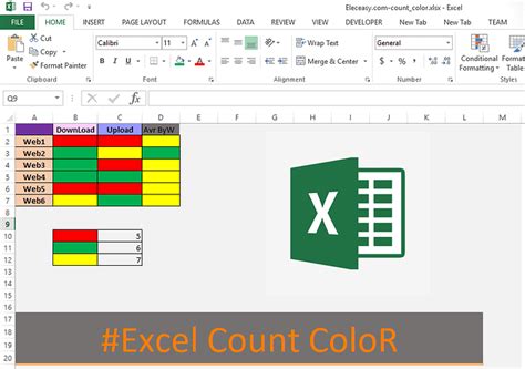 สูตรนับจำนวนช่องสี count color excel ☕️ ทั่วไป อิเล็กอีซี่ eleceasy