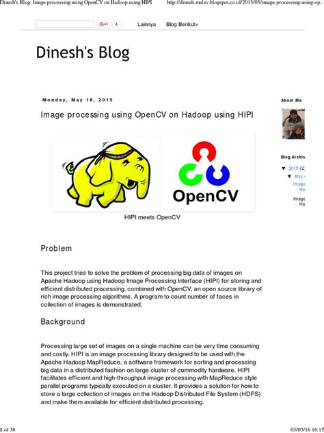 Dineshs Blog Image Processing Using Opencv On Hadoop Using Hipi