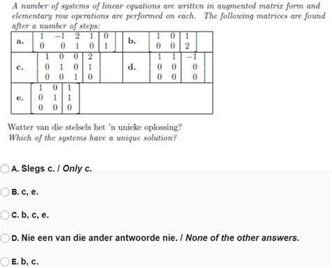 solved 1 a a number of systems of linear equations are