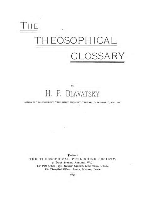 1892 Blavatsky Theosophical Glossary | PDF | Alchemy | Religious Belief ...
