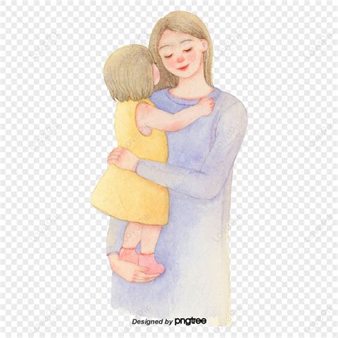 아이를 안고 있는 어머니 일러스트만화정경어린애 Png 일러스트 무료 다운로드 Lovepik