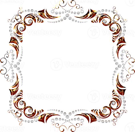 Jeweled Golden Frames PNG