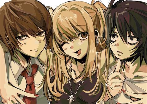 L Yagami Light And Amane Misa Death Note Drawn By Tuyatekatohu