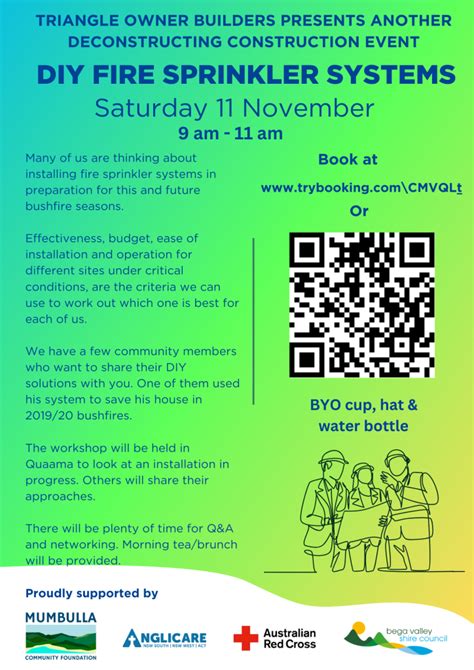Free Diy Fire Sprinkler Sytem Workshop Quaama Mumbulla Community Foundation