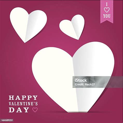 밸런타인데이 접힌 종이 디자인식 접힌에 대한 스톡 벡터 아트 및 기타 이미지 접힌 종이 하트 모양 Istock