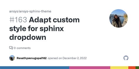 Adapt Custom Style For Sphinx Dropdown · Issue 163 · Ansysansys