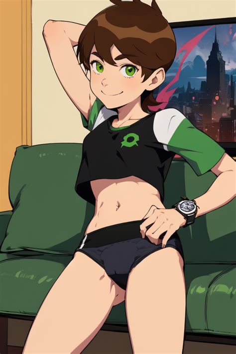 Rule Girls Ai Generated Ben Ben Tennyson Brown Hair Couch Crop Top Genderswap