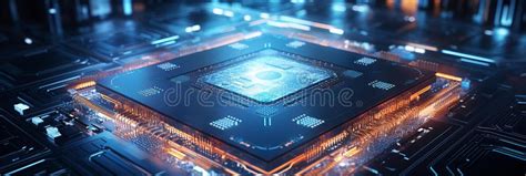 Supercomputer Cpu And Gpu Circuits Mother Board Interconnection With