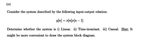 Solved Consider The System Described By The Following Chegg
