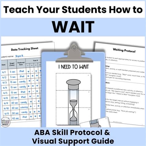 Teaching Waiting Aba Skill Protocol And Visual Support Guide Autism