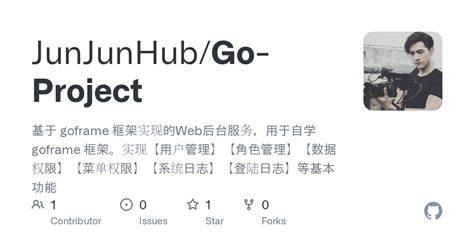 Github Junjunhubgo Project 基于 Goframe 框架实现的web后台服务，用于自学 Goframe 框架。实现【用户管理】【角色管理】【数据权限】【菜单权限