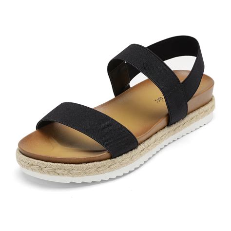 Dream Pairs Womens Elastic Ankle Strap Open Toe Espadrille Platform