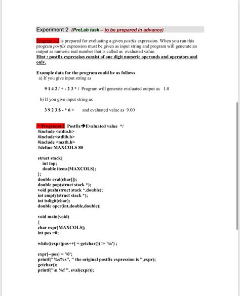 Solved Experiment PreLab Task To Be Prepared In Chegg