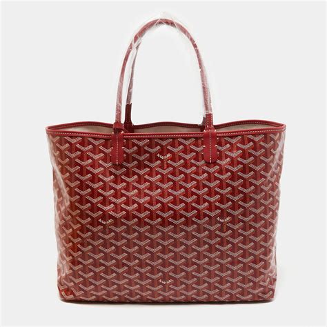 Goyard Red Goyardine Coated Canvas And Leather Saint Louis Pm Tote For