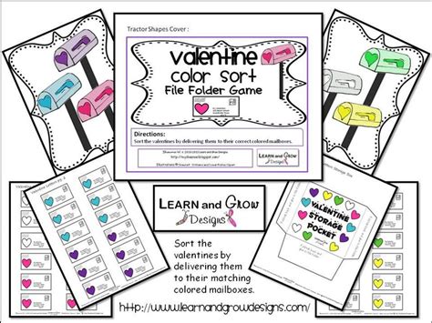 Valentine Color Sort File Folder Game Etsy