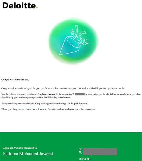 Deloitte Recognition Applauseaward Gratitude Fathima Mohamed Jaweed 10 Comments