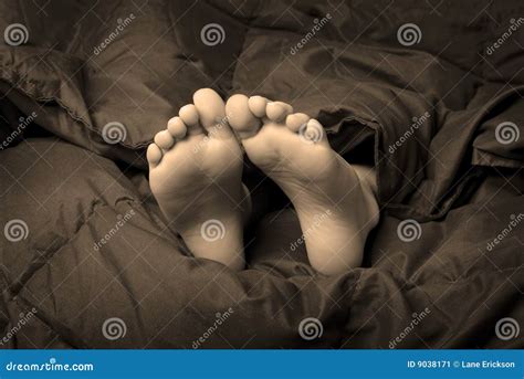 Sleeping Feet Stock Image Image Of Relax Blanket Room 9038171