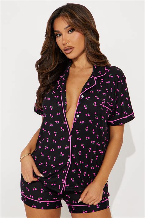 Sweeter Dreams Ribbed Short Sleeve Pj Short Set Blackpink Fashion Nova