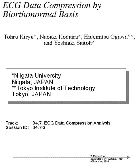 Ecg Data Compression By Biorthogonal Basis