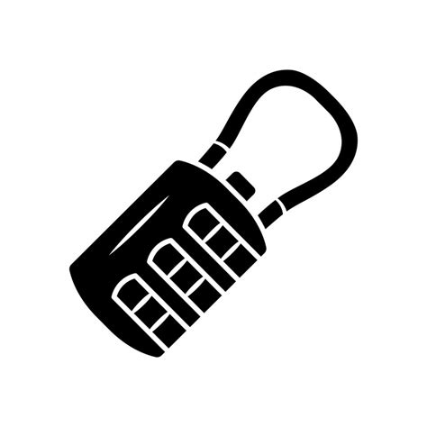Combination Passcode Hanging Lock Glyph Icon Luggage Baggage Safety