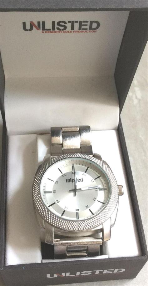 Kenneth Cole Unlisted Silver Mens Watch Round Silver Dial Index Hours