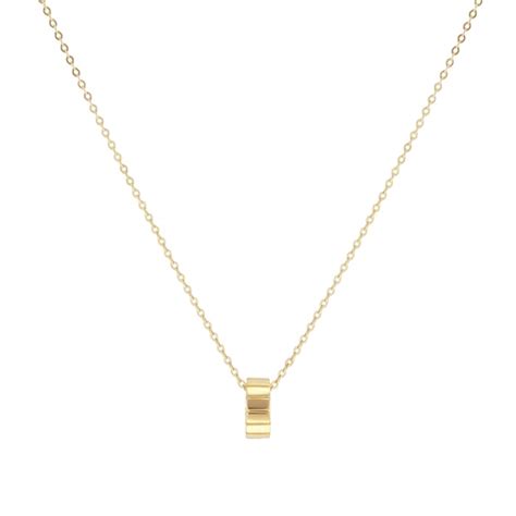Goldsmiths 9ct Yellow Gold Small Ridge Circle Pendant 03ca1226co4571sr