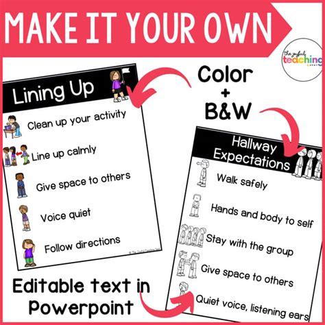 Lining Up And Hallway Expectations Posters Visual Classroom Procedures