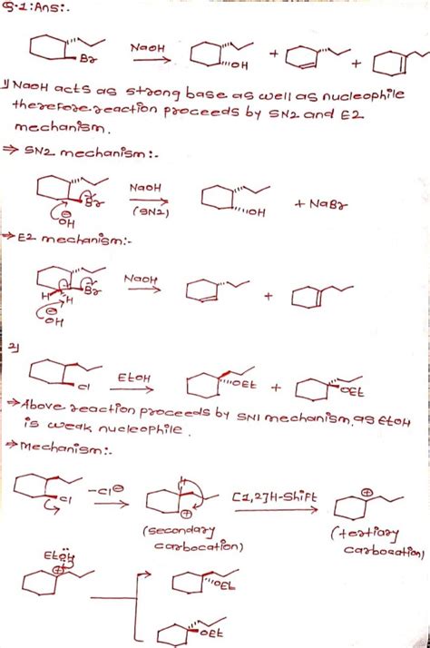[Solved] 1. For each of the following reactions, determine the mechanism... | Course Hero