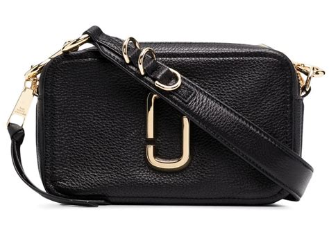 Marc Jacobs The Softshot 21 Crossbody Bag Black In Leather With Gold