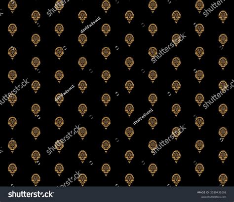 Golden Flowers Seamless Pattern Subtle Vector Stock Illustration