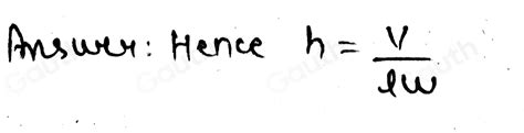 Solved Part A Choose The Formula For The Volume Of A Rectangular Prism V Lwh Written In Terms