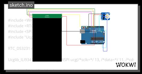 Custom Chipili9486 Digital Clock Wokwi Esp32 Stm32 Arduino Simulator