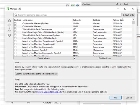 Interface Issue In `manage Sets ` · Issue 4778 · Cockatrice Cockatrice · Github