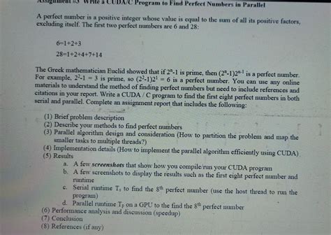 Solved 3 Write A Cudac Program To Find Perfect Numbers In