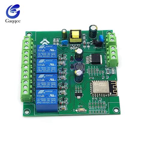 Generic 5v 12v Esp8266 Esp 01 Four Ways Wifi Relay Module Iot Art Home Phone App Controller