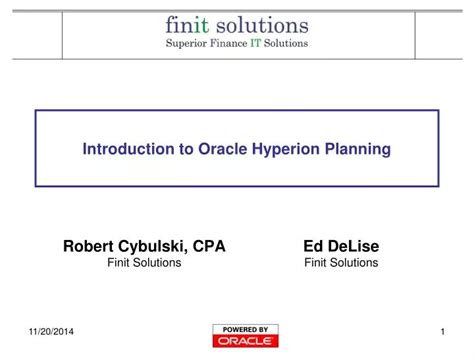 Ppt Introduction To Oracle Hyperion Planning Powerpoint Presentation