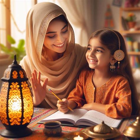 Premium Photo Happy Asian Indian Bengali Mother Teaching Her Daughter