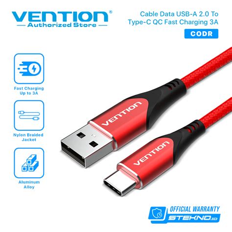 Jual Vention Kabel Data Type C Usb C A Quick Charge Super Fast Charging Shopee Indonesia