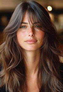 35 Curtain Bangs With Layered Long Hair Brunette Soft Shag Layers With Soft Curtain Bangs