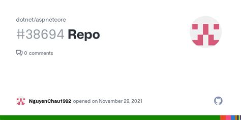 Repo Issue Dotnet Aspnetcore GitHub