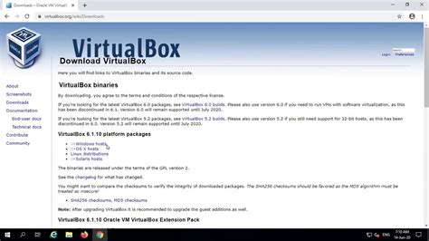 How To Install Oracle Vm Virtualbox On Windows 10 Youtube
