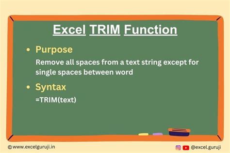 how to use excel trim function excel guruji