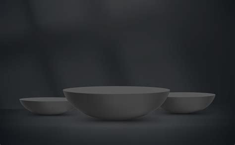 창문과 원형 연단의 빛이 있는 검은색 인테리어 그림자 오버레이 효과가 있는 벡터 3d 그림 0명에 대한 스톡 벡터 아트 및 기타 이미지 Istock