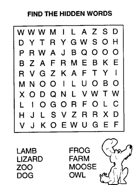 Simple Word Searches Printable